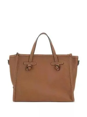 MARCELLA CLUB Miss Marcella 32 Grain Leather Tote Bag - Brown