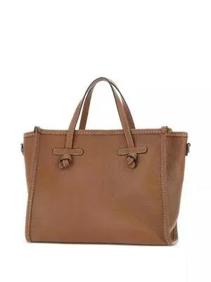 MARCELLA CLUB Miss Marcella 32 Grain Leather Tote Bag - Brown