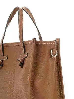 MARCELLA CLUB Miss Marcella 32 Grain Leather Tote Bag - Brown