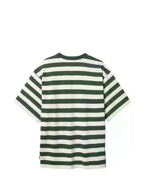 WOODBIRD Beam Striped Embroidered-logo T-shirt