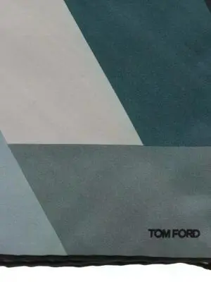 TOM FORD Geometric-print Pocket Square - Blue