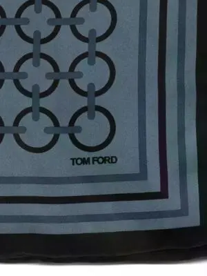 TOM FORD Chain-link-print Silk Pocket Square