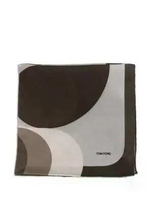 TOM FORD Abstract-pattern Pocket Square - Black