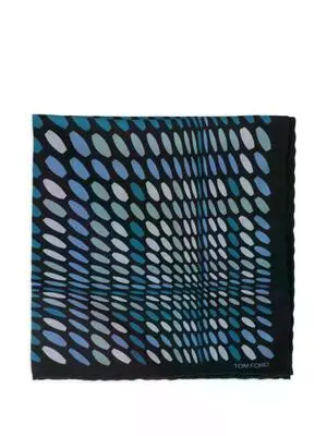 TOM FORD Geometric-print Pocket Square - Black