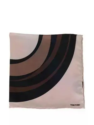 TOM FORD Geometric-print Pocket Square - Neutrals