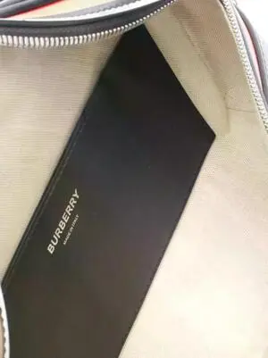 Burberry Striped-trim Leather Belt Bag