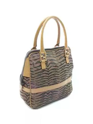 Fendi Zebra Canvas Tote Bag