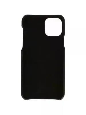 TOM FORD Logo-plaque Grained-texture Leather Phone Case - Black