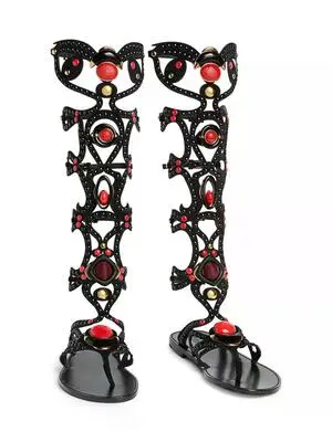 Emilio Pucci Embellished Gladiator Sandals - Black