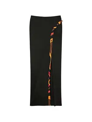 Emilio Pucci Superstretch Cady Skirt With Side Slit And Contrast Print