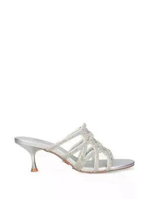 ALBANO Vanity Crystal-embellished Caged Sandals - Silver