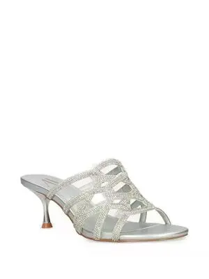 ALBANO Vanity Crystal-embellished Caged Sandals - Silver