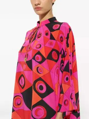 Emilio Pucci Occhi Print Silk Kaftan