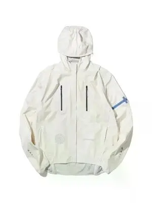 UPPERVOID Cream Hooded Zip-pocket Jacket