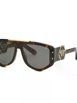 Philipp Plein Logo Plaque Pilot-frame Sunglasses
