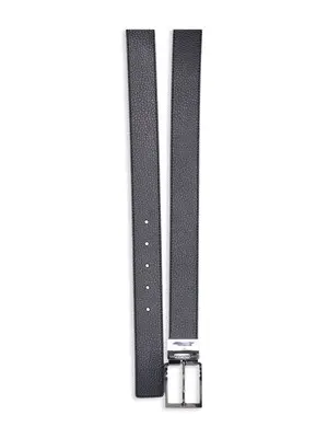 Emporio Armani Leather Belt With Buckle Fastening - Blue