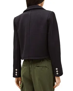 Ba&sh Beradith Cropped Jacket - Navy