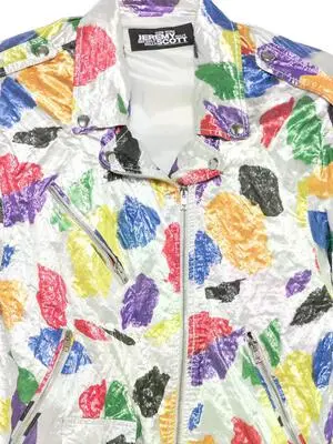 Jeremy Scott 2010s Printed Biker Jacket