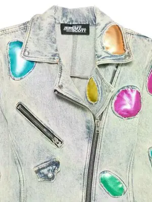Jeremy Scott Metallic-appliqué Denim Coat