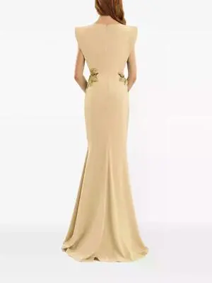GEMY MAALOUF Embroidered Structured Neckline Dress