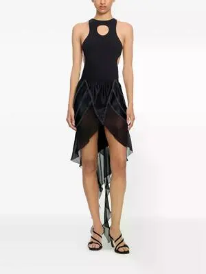 Off-White Asymmetrical Skirt With Contrast Stitching