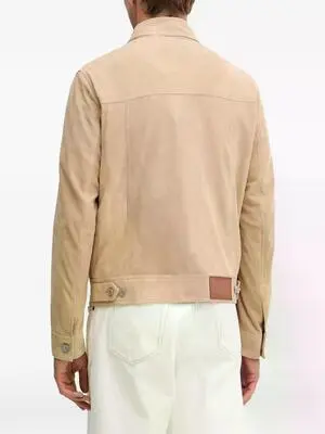 TRUSSARDI Suede-finish Button-up Jacket