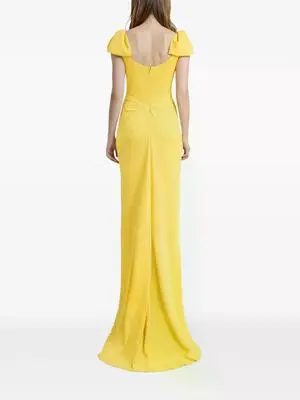 GEMY MAALOUF Corset-style Draped Dress - Yellow