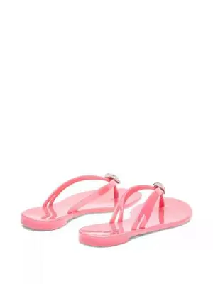 Casadei Crystal Embellished Flip Flops