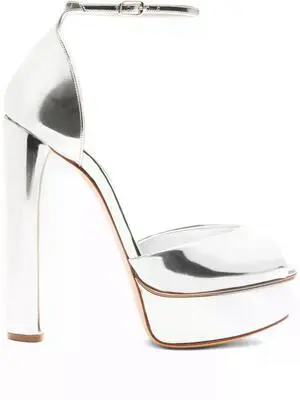 Casadei 140mm Platform Heeled Sandals - Silver