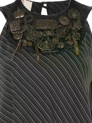 ANTONIO MARRAS VINTAGE 2020s Embellished Pinstriped Dress