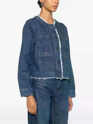 Karl Lagerfeld Frayed-edge Denim Jacket