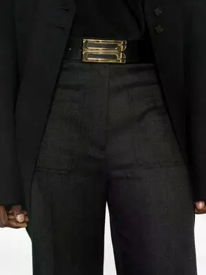 Victoria Beckham Flannel Wide-leg Trousers
