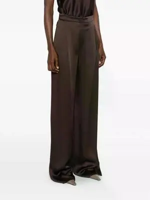 Max Mara Satin Finish Wide-leg Trousers - Brown
