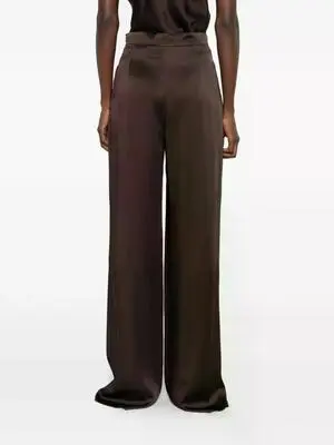 Max Mara Satin Finish Wide-leg Trousers - Brown