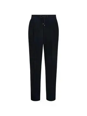 Brunello Cucinelli Garment-dyed Cotton Corduroy Trousers With Double Pleats - Blue