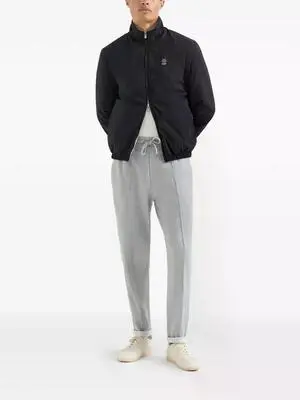 Brunello Cucinelli Reversible Bonded Nylon & Cashmere Blend Jacket With Logo Detail