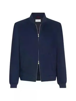 Brunello Cucinelli Lightweight Cashmere Flannel Bomber Jacket