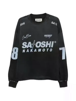 SATOSHI NAKAMOTO Logo-print Mesh T-shirt