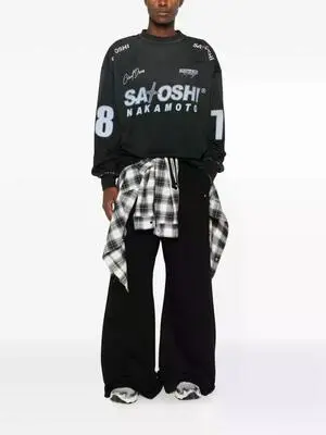 SATOSHI NAKAMOTO Logo-print Mesh T-shirt