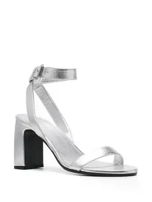 Balenciaga Metallic Leather Ankle Strap Sandals
