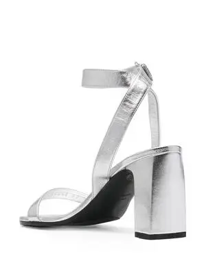 Balenciaga Metallic Leather Ankle Strap Sandals