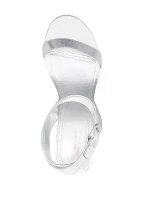 Balenciaga Metallic Leather Ankle Strap Sandals