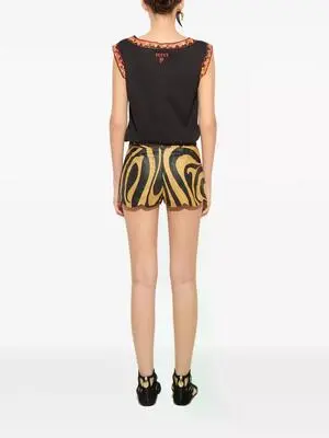 Emilio Pucci Raffia Jacquard Scallop-trim Shorts