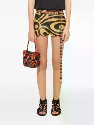 Emilio Pucci Raffia Jacquard Scallop-trim Shorts