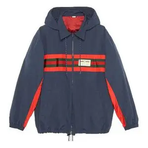 Gucci Label Nylon Jacket - Blue