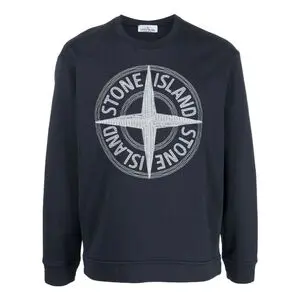 Stone Island Embroidered Logo Sweatshirt - Navy