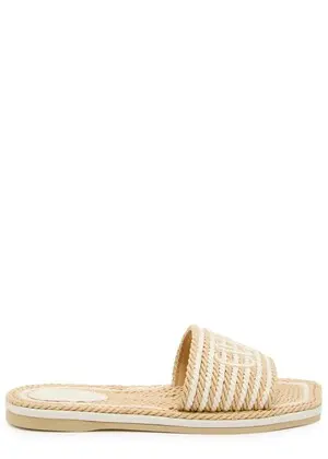CHLOÉ Chloé Striped Woven Sliders