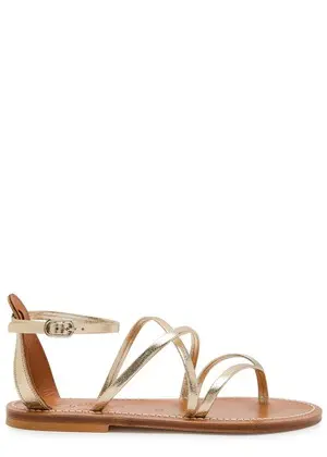 K.JACQUES Epicure Cross-over Metallic Leather Sandals - Gold