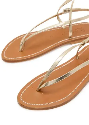 K.JACQUES Metallic Leather Sandals - Gold