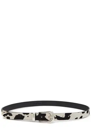 SECOND / LAYER Cow-print Pony-hair Belt - Multicoloured 1